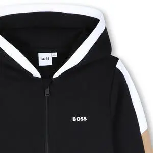 Hugo Boss Color Block Hooded Zip-up Jacket