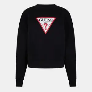 Guess Round-neck Short-length Dropped-shoulder Sweatshirt