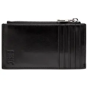 DIESEL® Smooth Leather Zip Card Holder