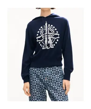Kenzo Eiffel Tower Design' Hoodie In Wool