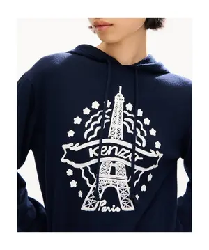Kenzo Eiffel Tower Design' Hoodie In Wool