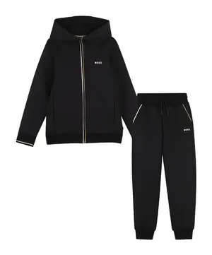 Hugo Boss Hooded Zip-up Sports Tracksuit Set - Black