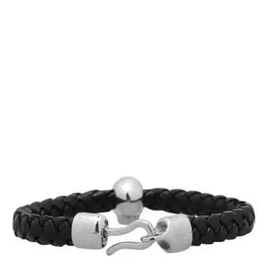 Alexander McQueen Woven Leather Skull Bracelet