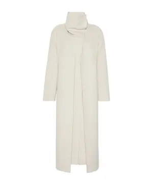 Sportmax Long Pure Wool Coat - Powder