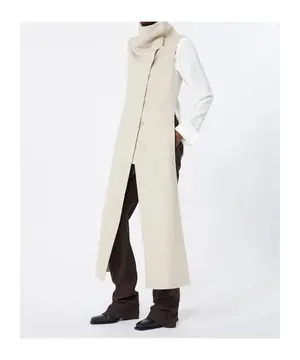 Sportmax Long Pure Wool Coat - Powder