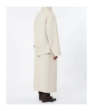 Sportmax Long Pure Wool Coat - Powder