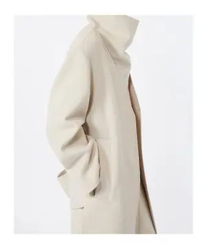 Sportmax Long Pure Wool Coat - Powder