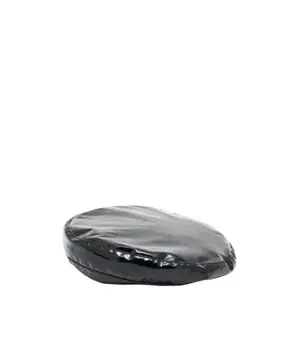 Emporio Armani Basco Hat In Glossy Patent Leather With Structured Design