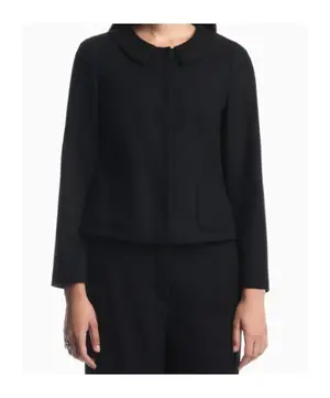 Emporio Armani Blazer In Wool Blend With Metallic Studs And Rounded Collar