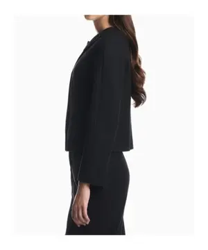 Emporio Armani Blazer In Wool Blend With Metallic Studs And Rounded Collar