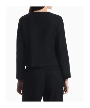 Emporio Armani Blazer In Wool Blend With Metallic Studs And Rounded Collar