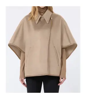 Max Mara Long Cropped Cape In Cashmere Drap
