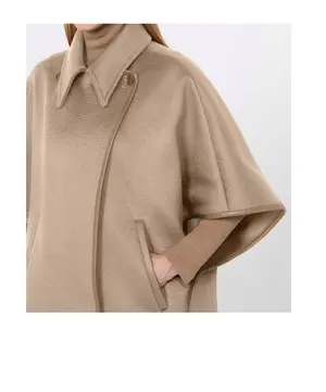 Max Mara Long Cropped Cape In Cashmere Drap