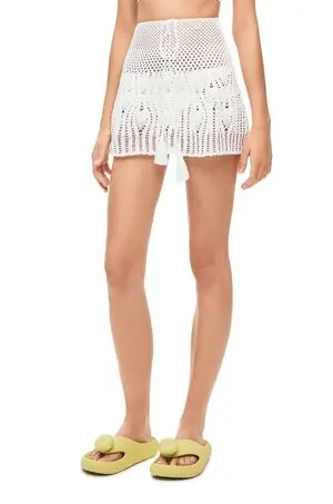 Loewe Crochet Mini Skirt In Cotton