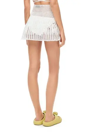 Loewe Crochet Mini Skirt In Cotton