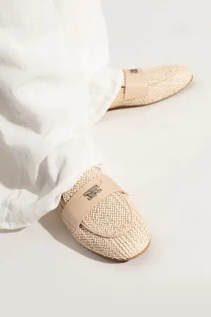 Casadei Round Head Loafer Shoes - Cream