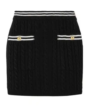 ALESSANDRA RICH Cotton-knit Striped Mini Skirt