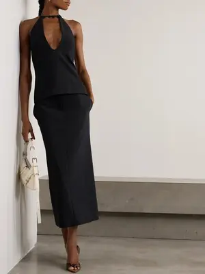 Attico Buckled Cady Halterneck Top