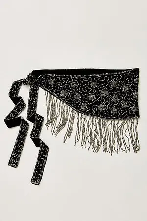 Free People Beaded Blooms Sarong - Black