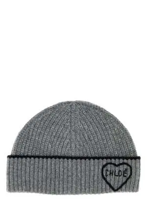 Chloé Grey Wool Blend Beanie Hat - Gray