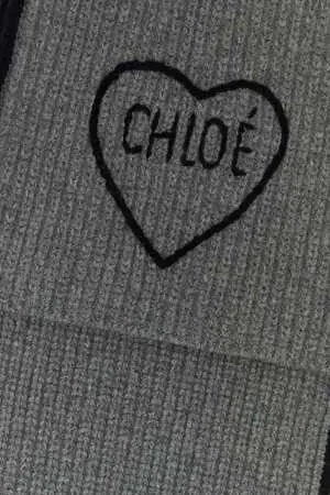 Chloé Grey Wool Encoeur Scarf