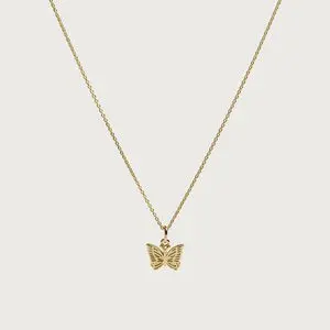 Needles Gold Plate Pendant Necklace - Papilion