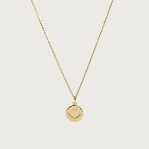 Needles Gold Plate Pendant Necklace - Smile