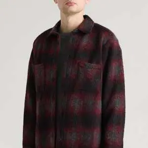 WAX LONDON Whiting Wool Blend Elm Check Overshirt