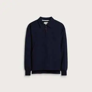 CAFÉ MOUNTAIN Quarter Zip Heavy Sweatshirt - Navy