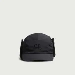 C.P. COMPANY Chrome-r Ear Flap Cap - Black