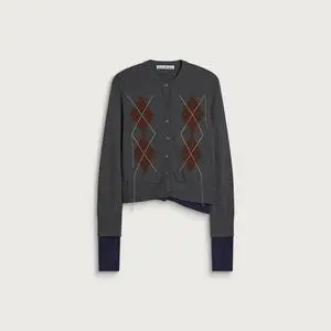 Acne Studios Kohona Silky Wool Cardigan - Dark Grey/multi