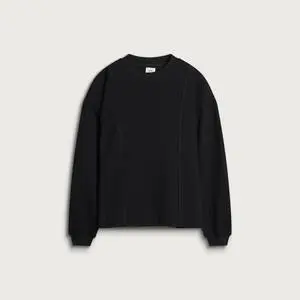 GANDER Raw Edge Crewneck Sweatshirt - Black