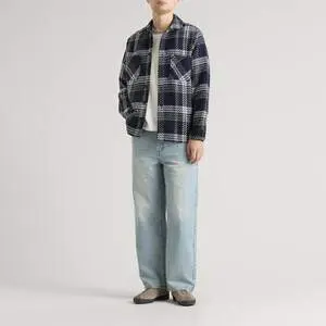 WAX LONDON Whiting Plaid Weave Overshirt