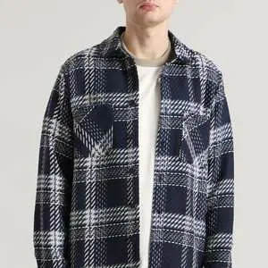 WAX LONDON Whiting Plaid Weave Overshirt