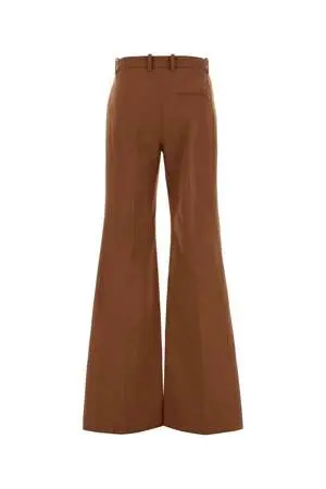 Chloé Pantalone Dalla Gamba Ampia In Cotone Mattone