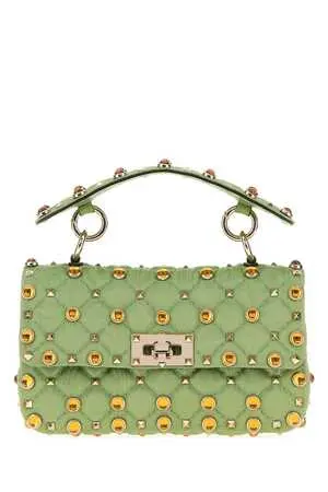 Valentino Garavani Fabric Rockstud Handbag - Green