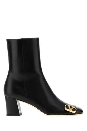 Valentino Garavani Leather Ankle Boots - Black