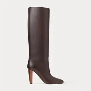 Ralph Lauren Bryne 95 Mm Calfskin Boot - Chocolate