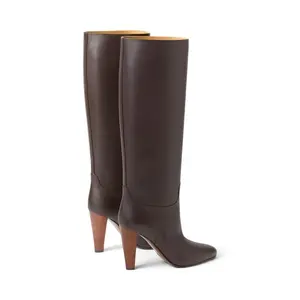 Ralph Lauren Bryne 95 Mm Calfskin Boot - Chocolate