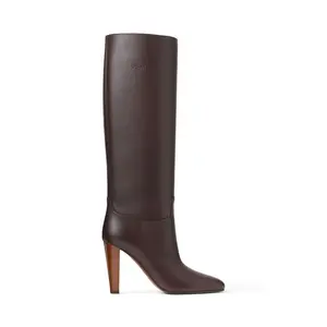 Ralph Lauren Bryne 95 Mm Calfskin Boot - Chocolate