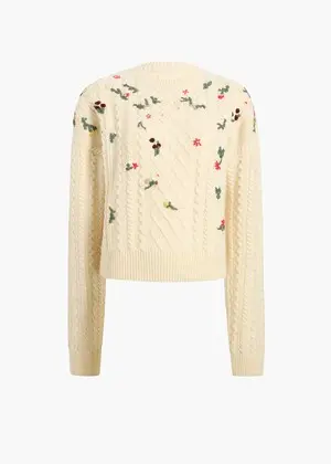 Khaite Elias Embroidery Sweater - Ivory