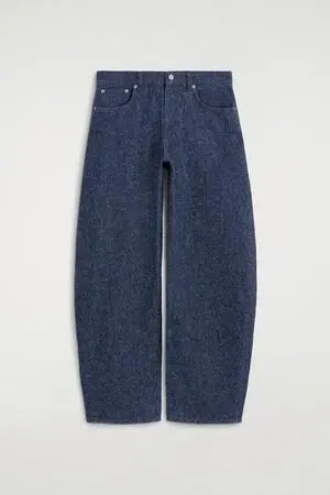 Cos Inlet Bouclé Curved-leg Jeans - Blue