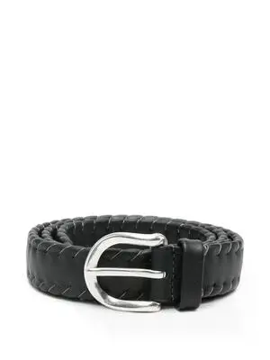 Our Legacy Suture Whipstitch Leather Belt - Black
