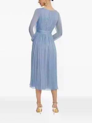 FRAMBOISE Vasquez Pleated Silk Midi Dress