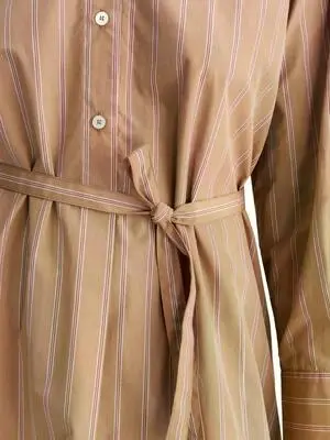 A.p.c. Midi Striped Belted Shirt Dress