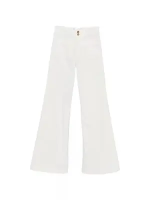 Seafarer Jane Corduroy Patch-pocket Jeans - White