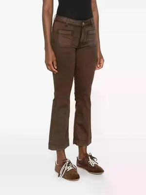 Seafarer Françoise Patch-pocket Cropped Jeans - Brown