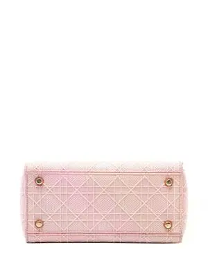 Dior 2020 Medium Embroidered Canvas Cannage Lady D Lite Satchel