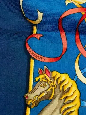 Hermès 1990-2010 Luna Park Silk Scarf 90 Scarves - Blue