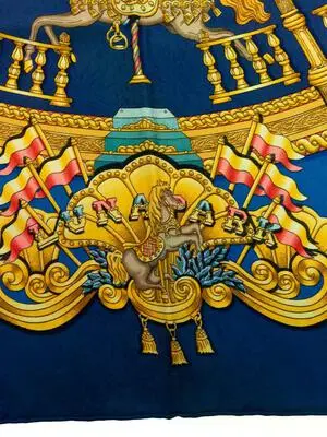 Hermès 1990-2010 Luna Park Silk Scarf 90 Scarves - Blue